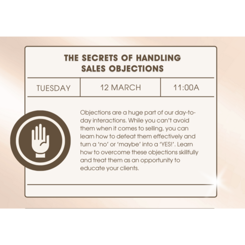 NEW SUNSHINE WEBINARS: The Secrets of Handling Sales Objections ...